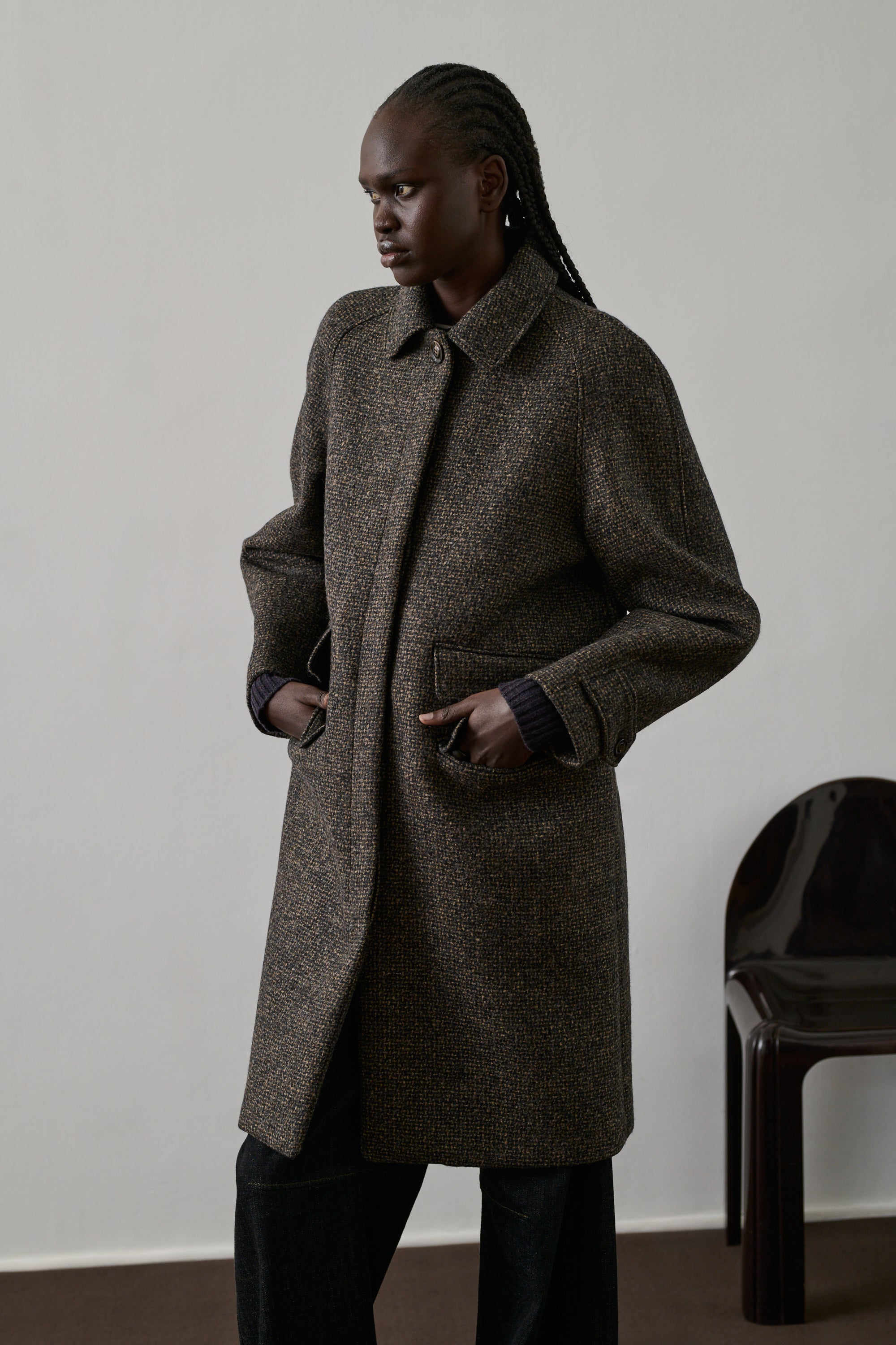 Simba Coat - Brown/Black - Wool - Woman