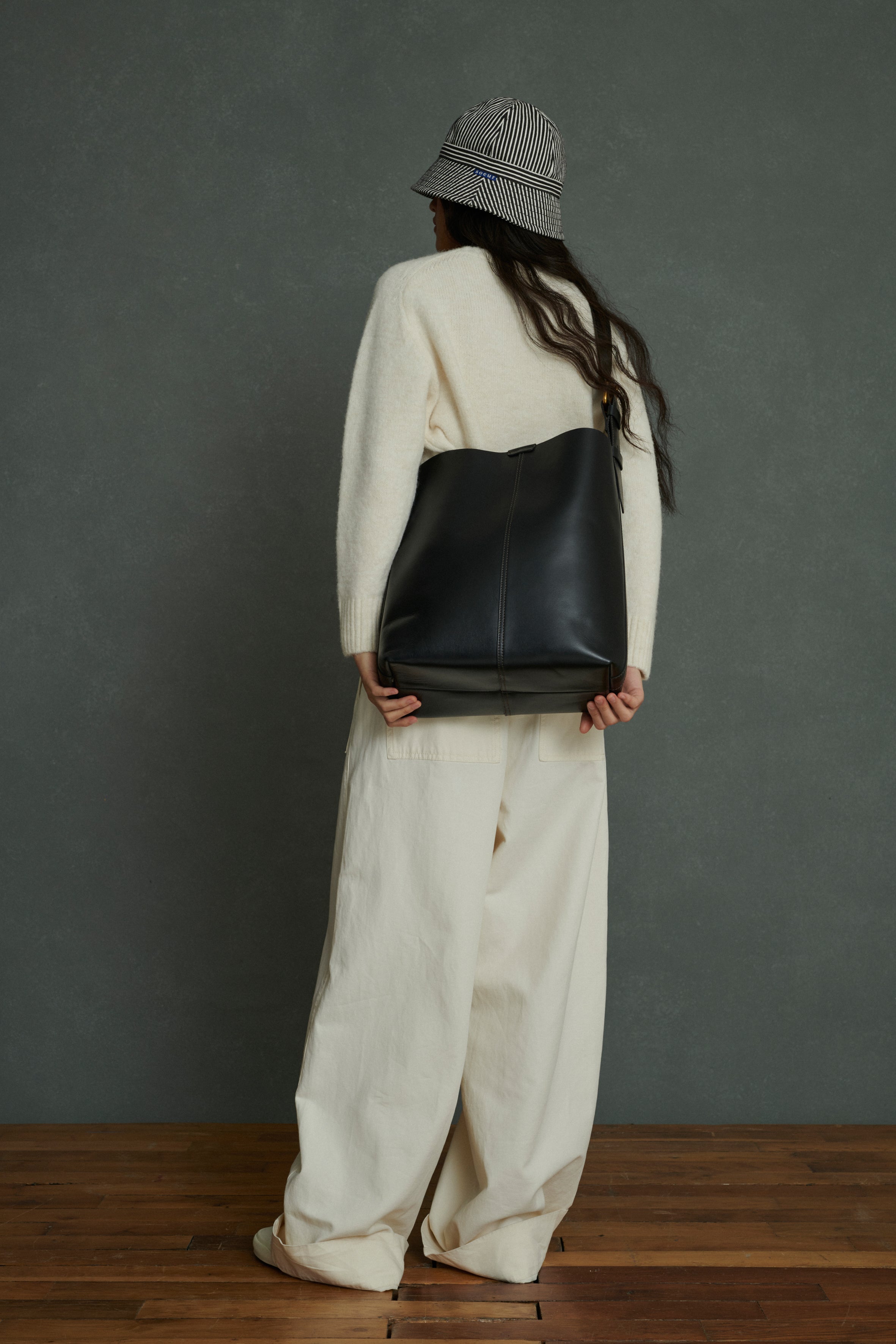 Saudade Bag - Black/Cognac - Leather - Woman