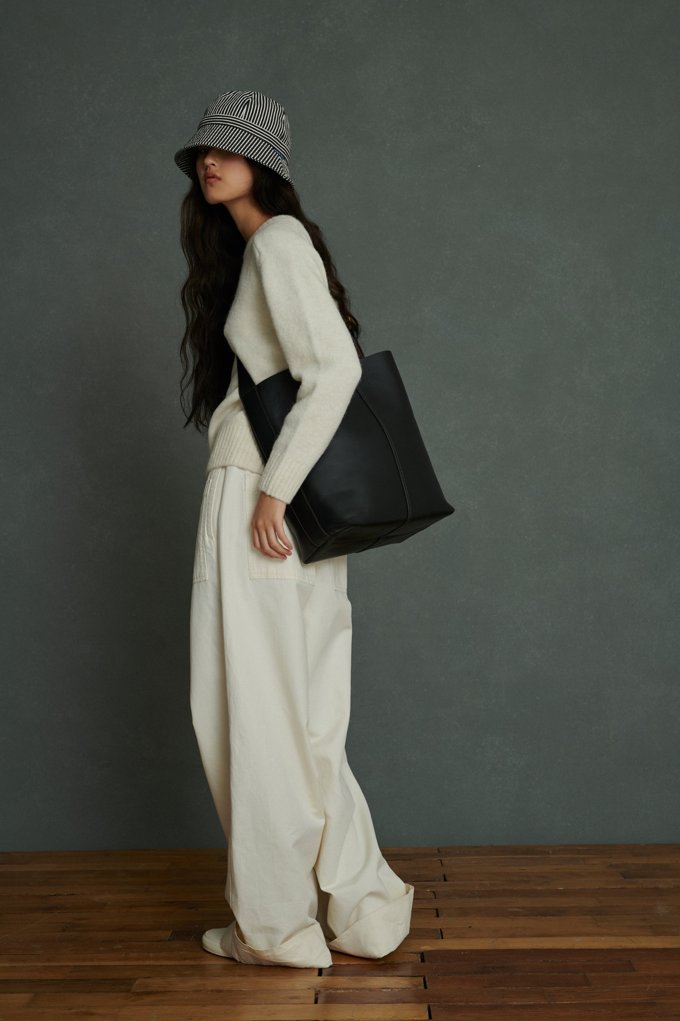 Saudade Bag - Black/Cognac - Leather - Woman