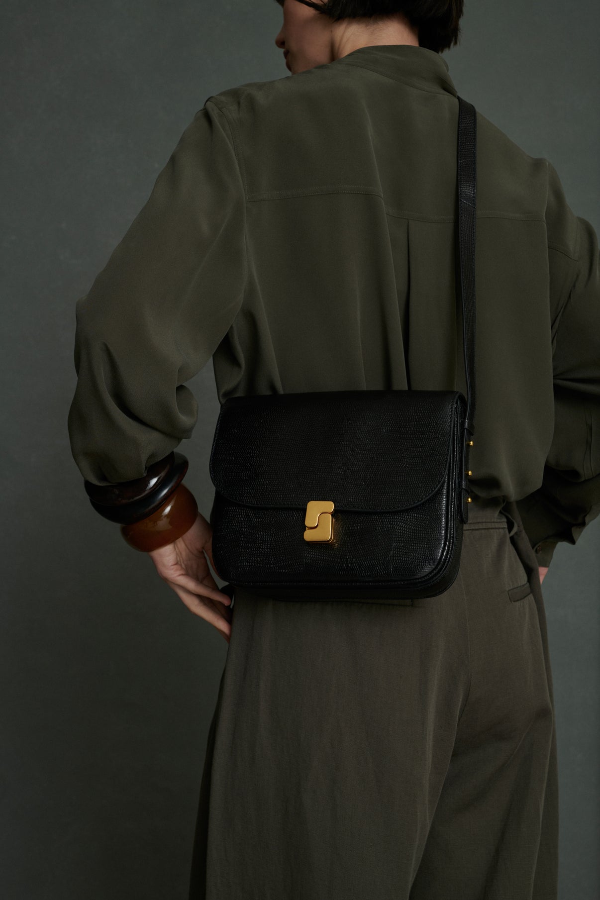 Bellissima Maxi Bag - Black - Leather - Woman
